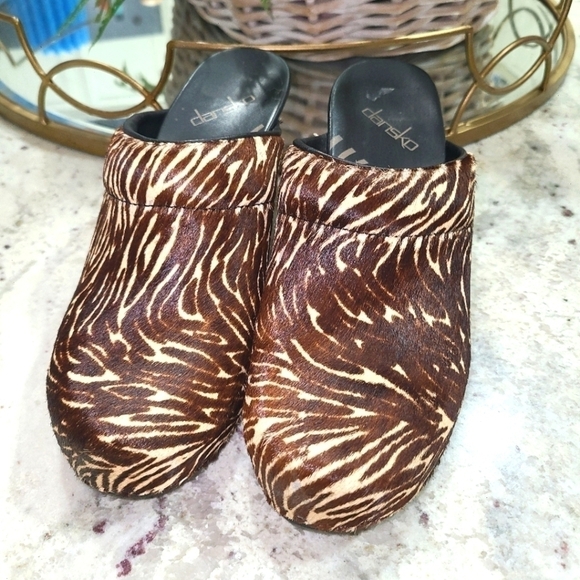 Dansko | Shoes | Y2k Vintage Zebra Print Calf Hair Clog Mules Dansko Sz ...